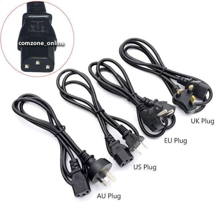 Jual Kabel Power PC Komputer Cord AC US EU UK AU Plug cblpow11 | Shopee ...