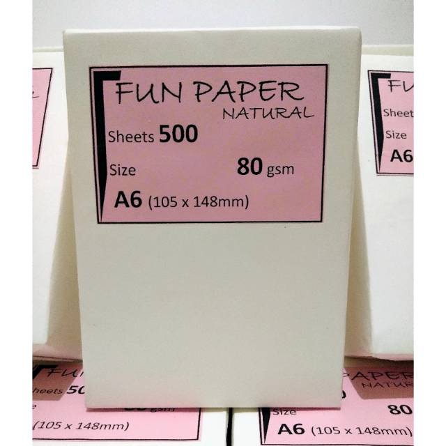 Jual Kertas HVS A6 80 gr Fun Paper 1 Rim ( Warna Natural ) | Shopee ...