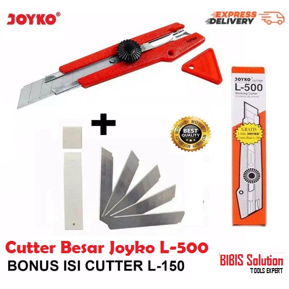 Jual JOYKO Cutter Besar L 500 Pisau Cutter Besar plus Isi Refill Blade Pisau Kater Bonus Isi 5 ...
