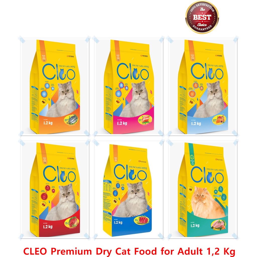 Jual Dry Cat Food Premium CLEO For Adult, Persian, Kitten Kemasan 1,2 ...