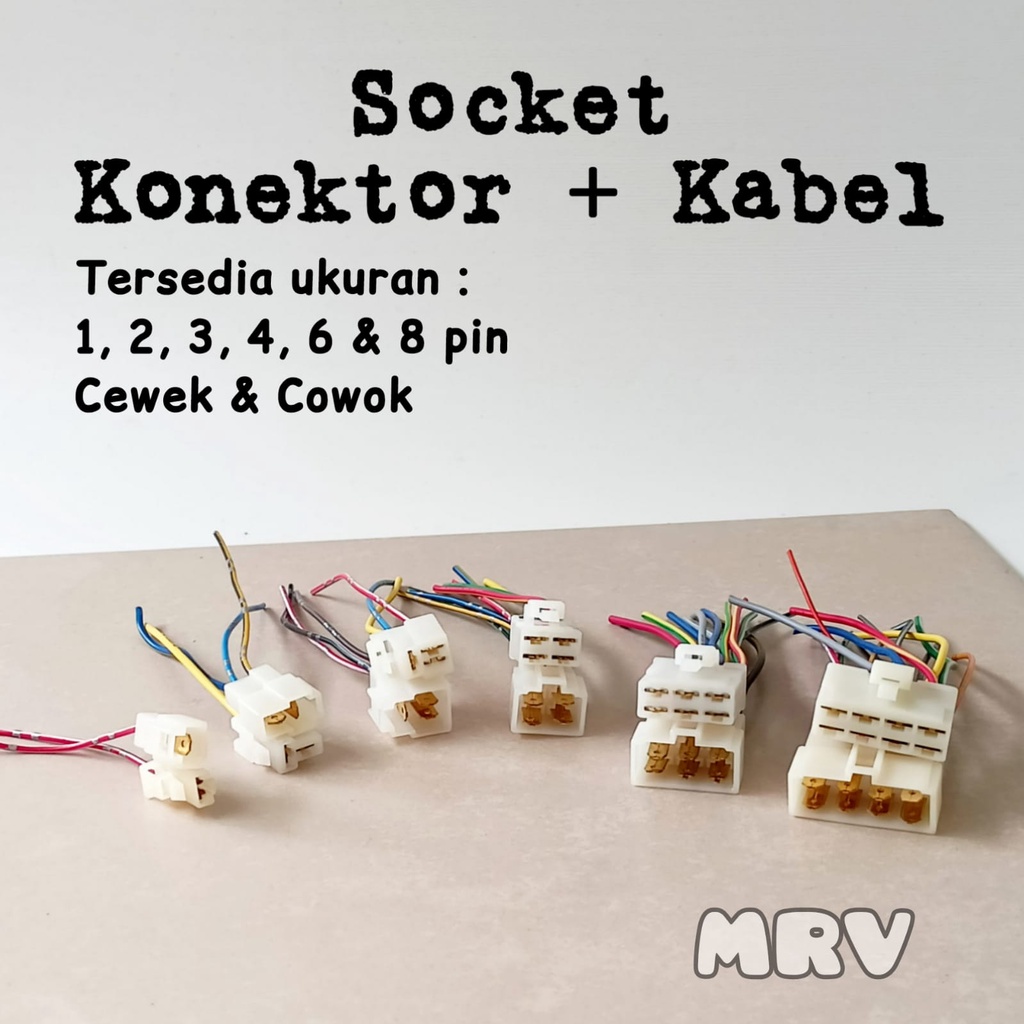 Jual SOCKET 3 PIN / SOKET KONEKTOR 3 PIN + KABEL (BAHAN NYLON) | Shopee ...