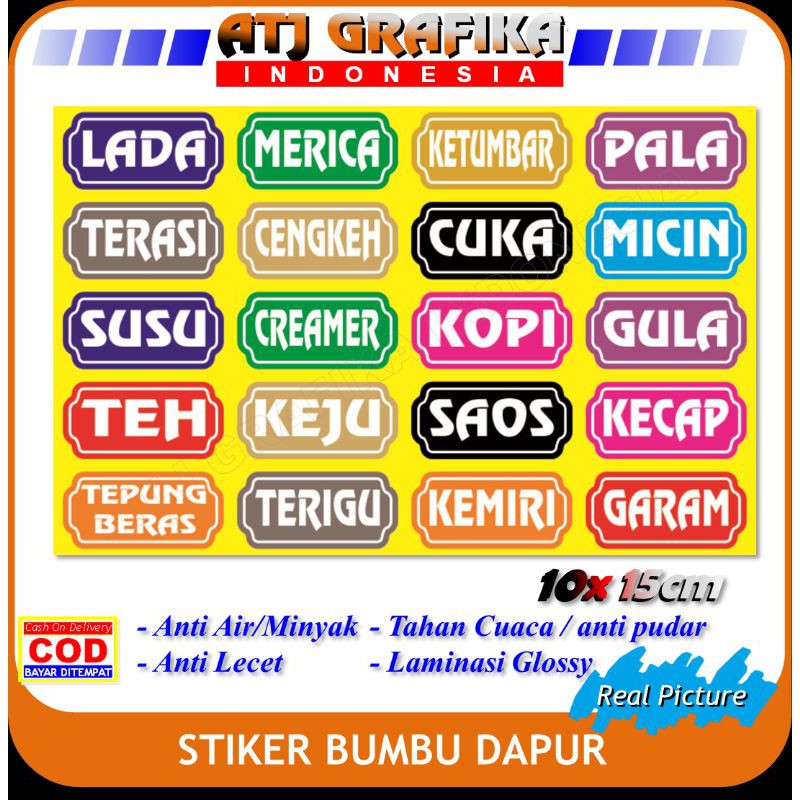 Jual Stiker bumbu dapur alat masak sticker mama penyedap rasa rumah ...