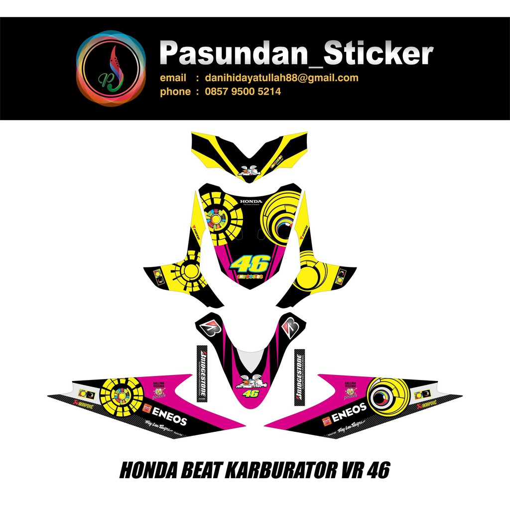 Jual DECAL STICKER HONDA BEAT KARBURATOR VR 46 | Shopee Indonesia