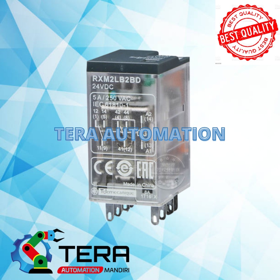 Jual SCHNEIDER RELAY PLUG IN 2CO 5A DENGAN LED 24VDC RXM2LB2BD | Shopee Indonesia