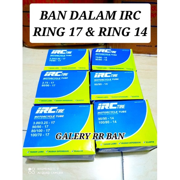 Jual ban dalam irc dan 250-17 dan 275-17 dan 300-17 dan 70/90-14 dan 80 ...
