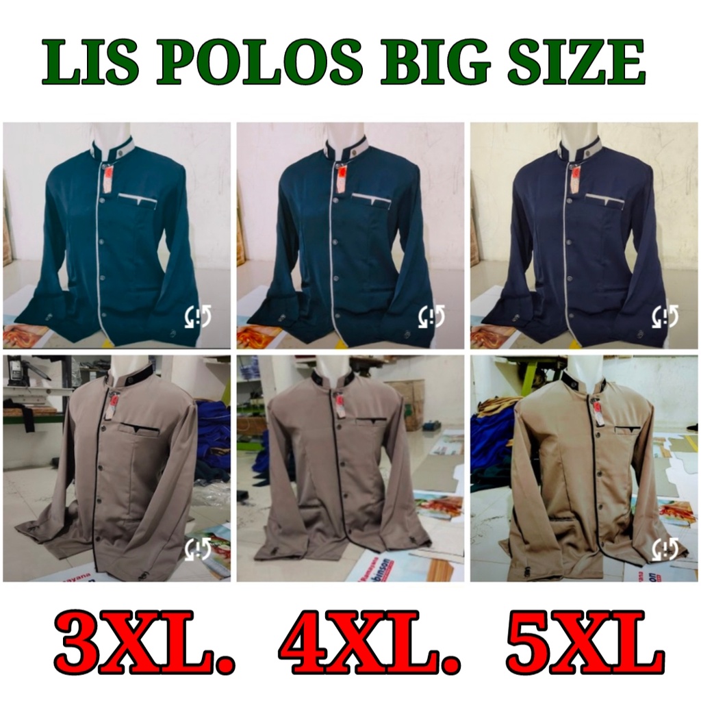 Jual Jasko Lis Polos Big Size Jumbo Warna Biru Merah Hijau Hitam Kain ...