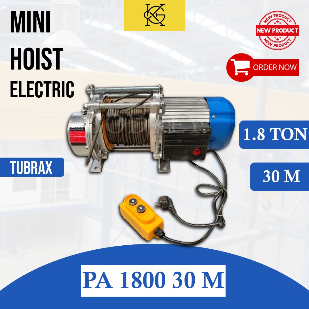 Jual JAPAN TUBRAX 1.8 ton Electric Winch Hoist 1800 kg 30 Meter PA1800 ...