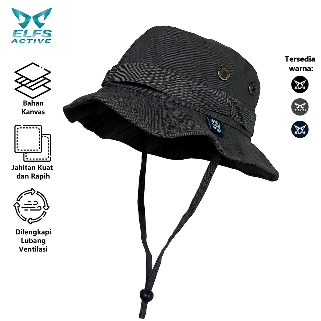 Jual ELFS ACTIVE Topi Rimba Unisex Ventilasi Jungle Hat Hiking Camping ...