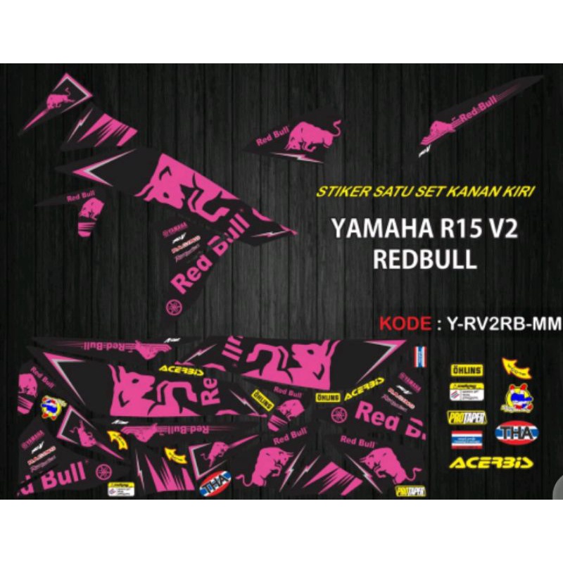 Jual STIKER STRIPING DECAL VARIASI DAN LAMINASI HONDA R15 REDBUL ...