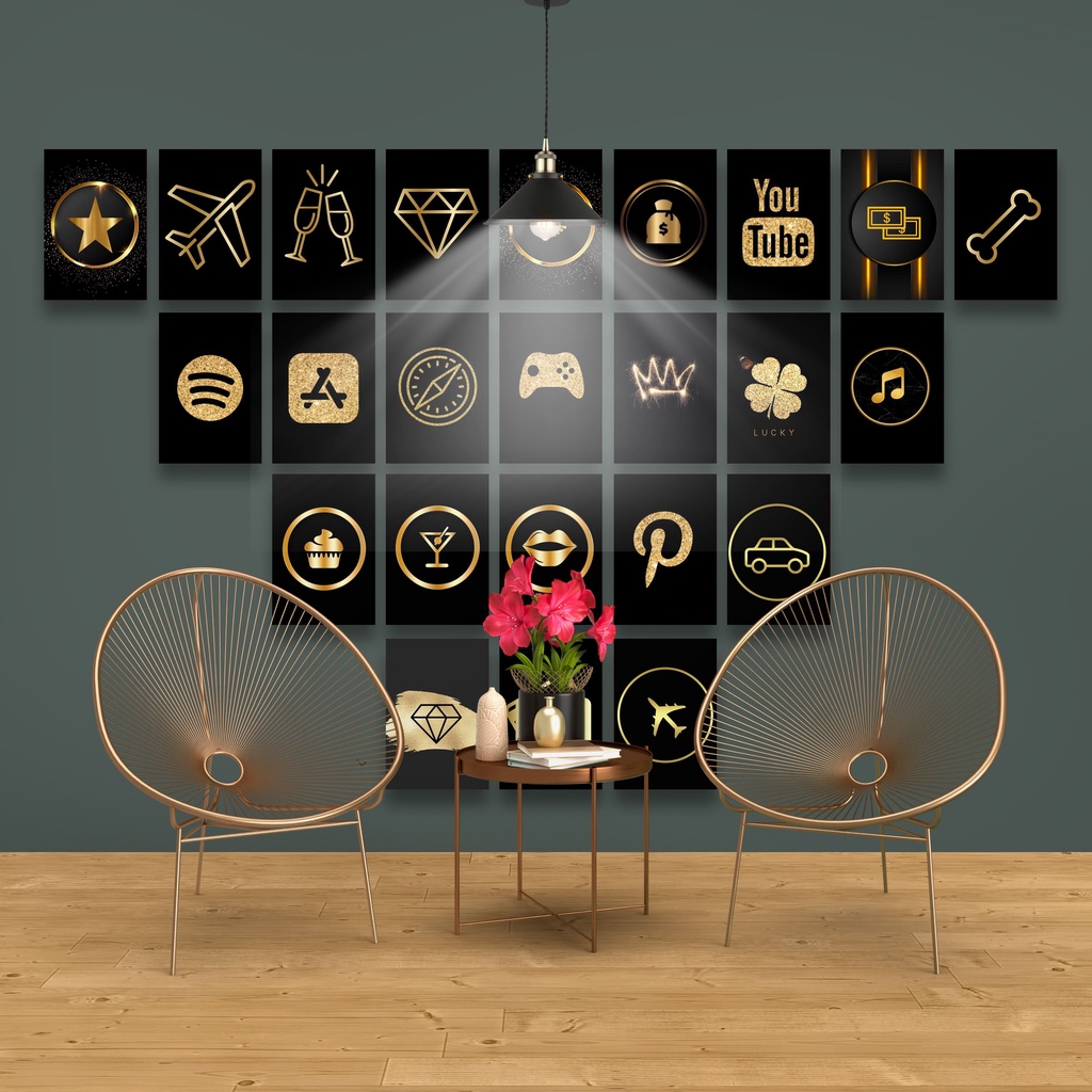 Jual 32pcs Hiasan Dinding Kamar Black Aesthetic Vintage Ukuran A6 A5