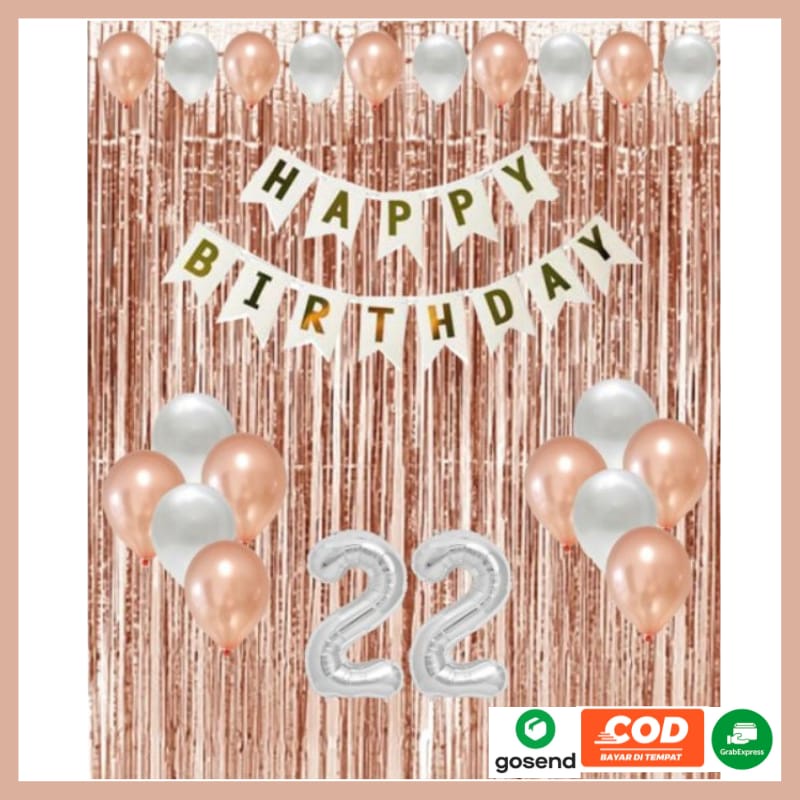 Jual [PAKET] Dekor Ulang Tahun Simple Balon Happy Birthday Dekor Simple ...