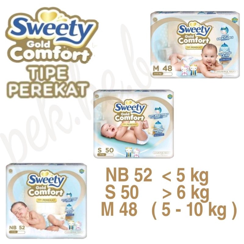 Jual Sweety Gold Comfort NEW Born ( NB52 ) atau S isi 50 ( S50 ) atau ...