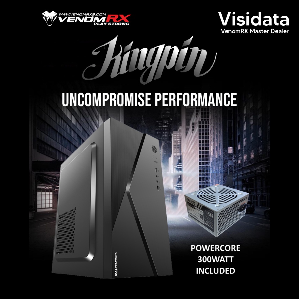 Jual Computer Case VenomRX Kingpin Casing PC M-ATX with PSU PowerCore ...