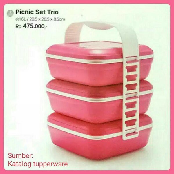 Jual Tupperware picnic set trio pink | Shopee Indonesia