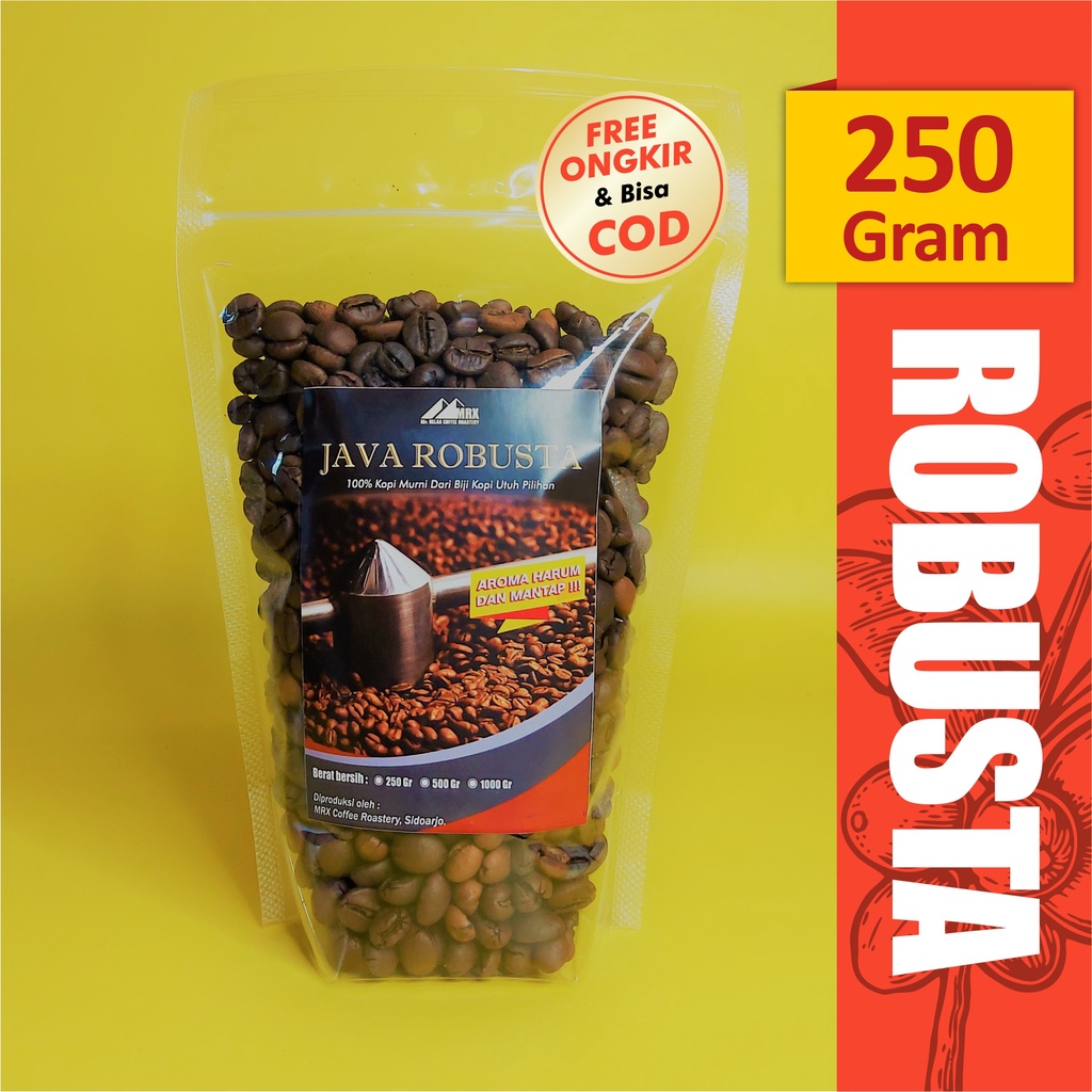 Jual MRX Kopi Java Robusta Malang, Medium to Dark Roast, Biji/Bubuk - 250 gram | Shopee Indonesia