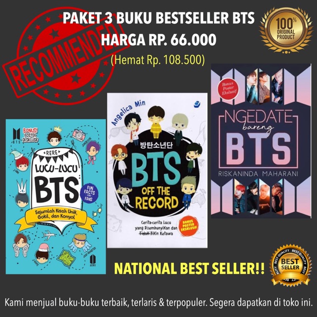Jual BUKU BESTSELLER PAKET 3 BUKU BTS | Shopee Indonesia