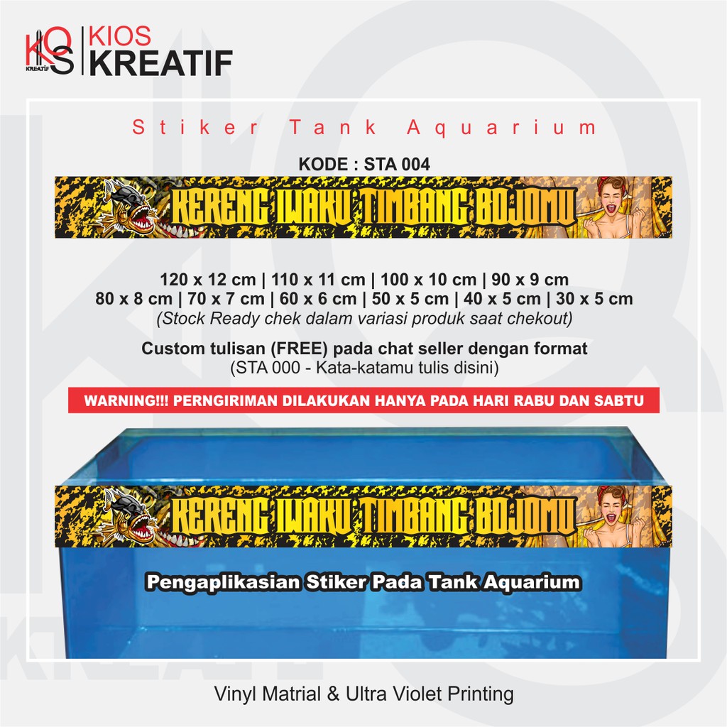 Jual stiker tank aquarium "kereng iwaki timbang bojomu" | Shopee Indonesia