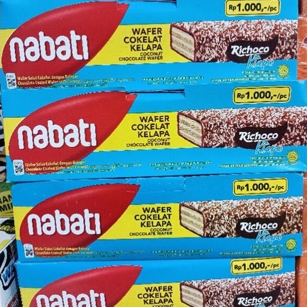 Jual Nabati Coated Wafer Coklat / Coated Kelapa 18gr 1 pak isi 12 ...
