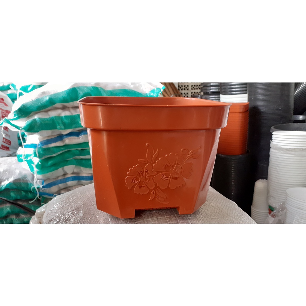Jual Pot Bunga Lotus merah bata ukuran 25 cm | Shopee Indonesia