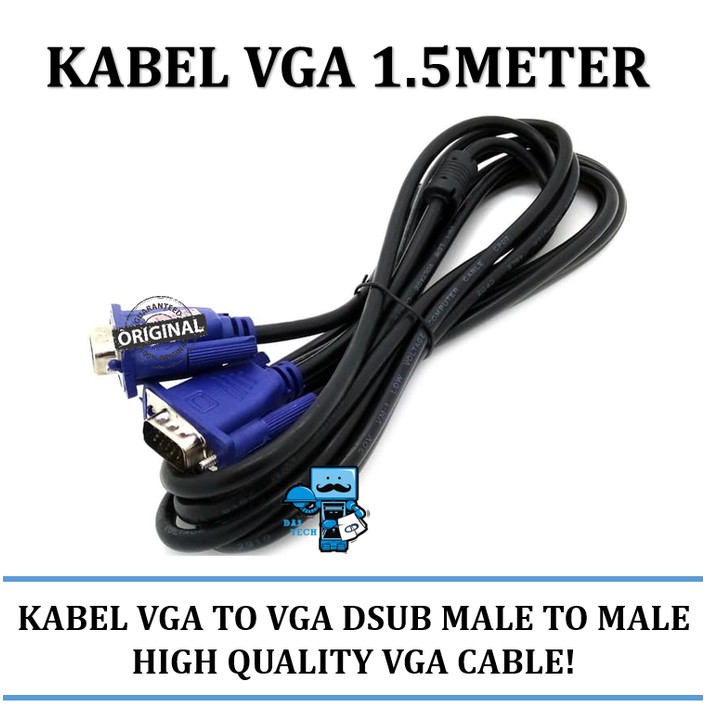 Jual Kabel VGA to VGA 1,5 Meter Male To Male - High Quality | Shopee Indonesia