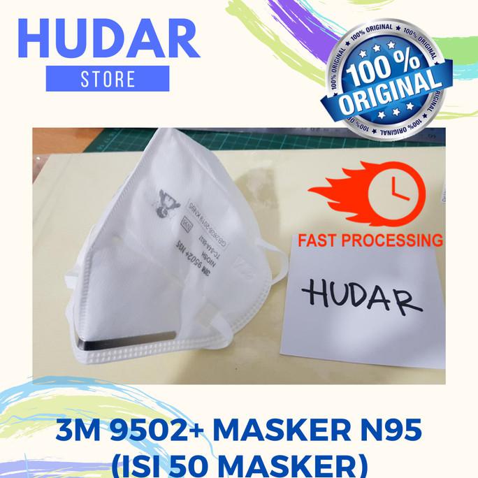 Jual 3M 9502+ MASKER N95 9502 PARTICULATE RESPIRATOR - 1 BOX (50 MASKER ...