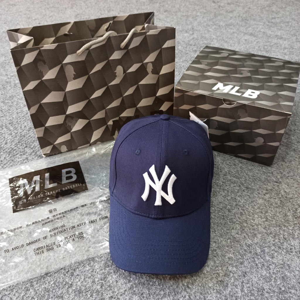 Jual Topi MLB ORIGINAL Import - NY MLB CLASSIC NAVY LOGO WHITE | Shopee ...