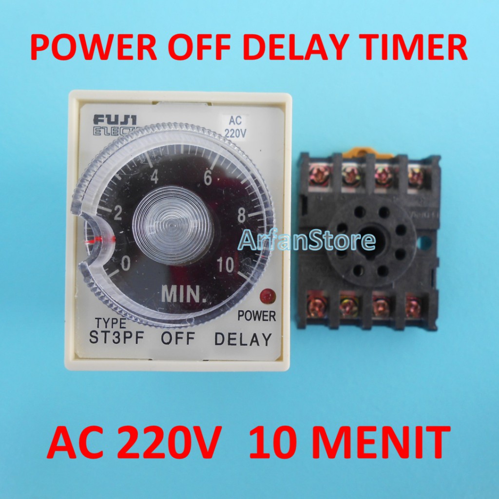 Jual 10 Menit Power OFF Delay Relay Timer TDR AC 220V ST3PF + Socket ...