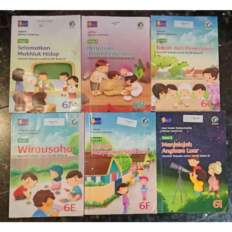 Jual Buku Tematik Terpadu Kelas 6A,6B,6C,6E,6F,6I, 6 VI Sd, Sukanti, Momo Sulaeman, Sudibyo ...