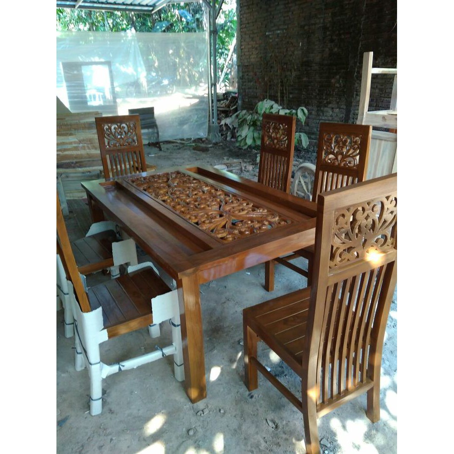 Jual Meja makan Balero Krawang 6 Kursi + Meja Terjangkau | Shopee Indonesia