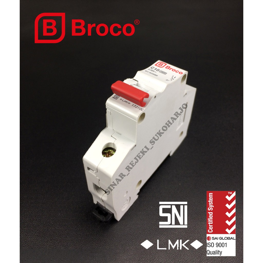 Jual MCB Broco 1P 2A, 4A, 6A, 10A, 16A, 20A, 25A, 32A, 40A | Shopee Indonesia