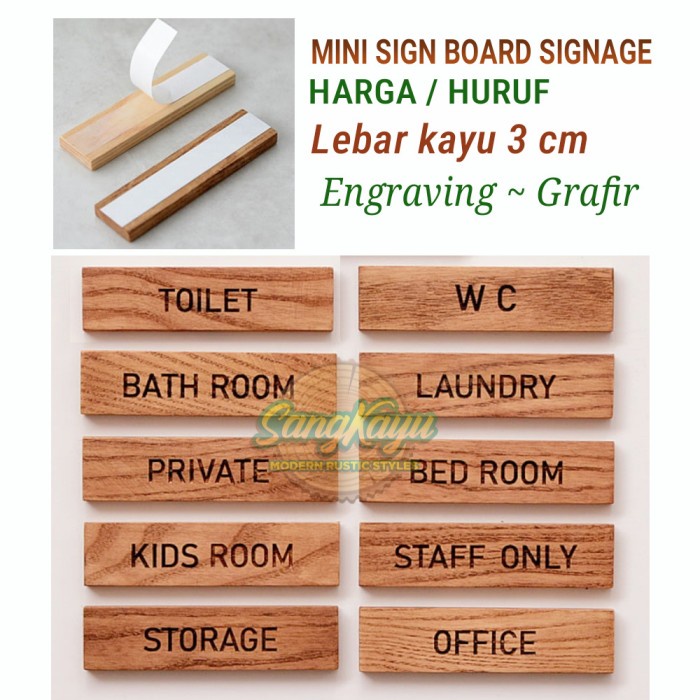 Jual Grafir kayu sign signage board papan nama logo nama engraving ...