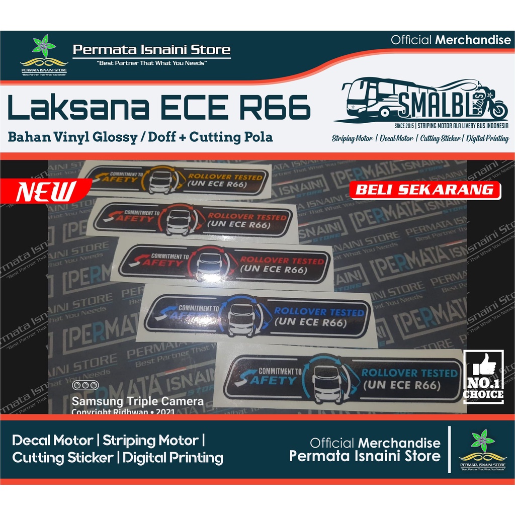 Jual Sticker Vinyl LAKSANA ECE R66 Uji Guling ROLLOVER TESTED ala ...