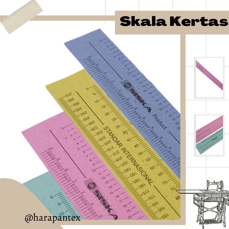 Jual ( 3 pcs ) Penggaris Skala Kertas/Mistar Skala/Penggaris Kertas ...