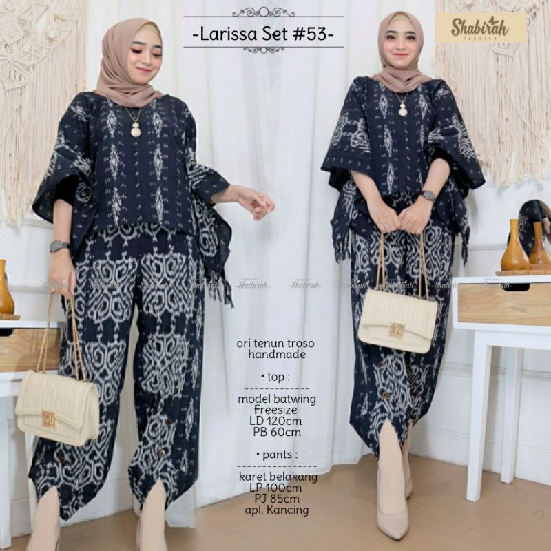 Jual MS termurah COD - ONE SET CELANA BLUS BATIK PESTA LARISSA SET TENUN TROSO KEKINIAN TERVIRAL ...