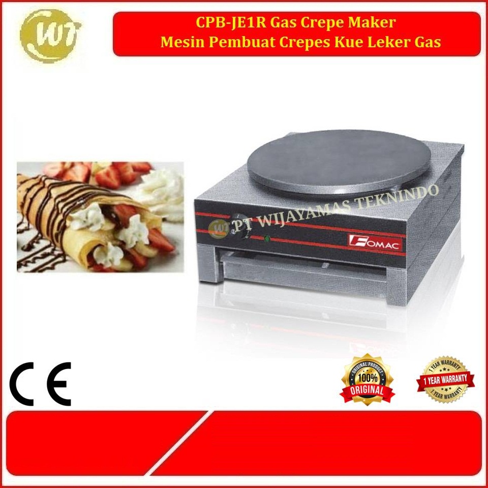 Jual CPB-JE1R Gas Crepe Maker – Mesin Pembuat Crepes Kue Leker Gas ...