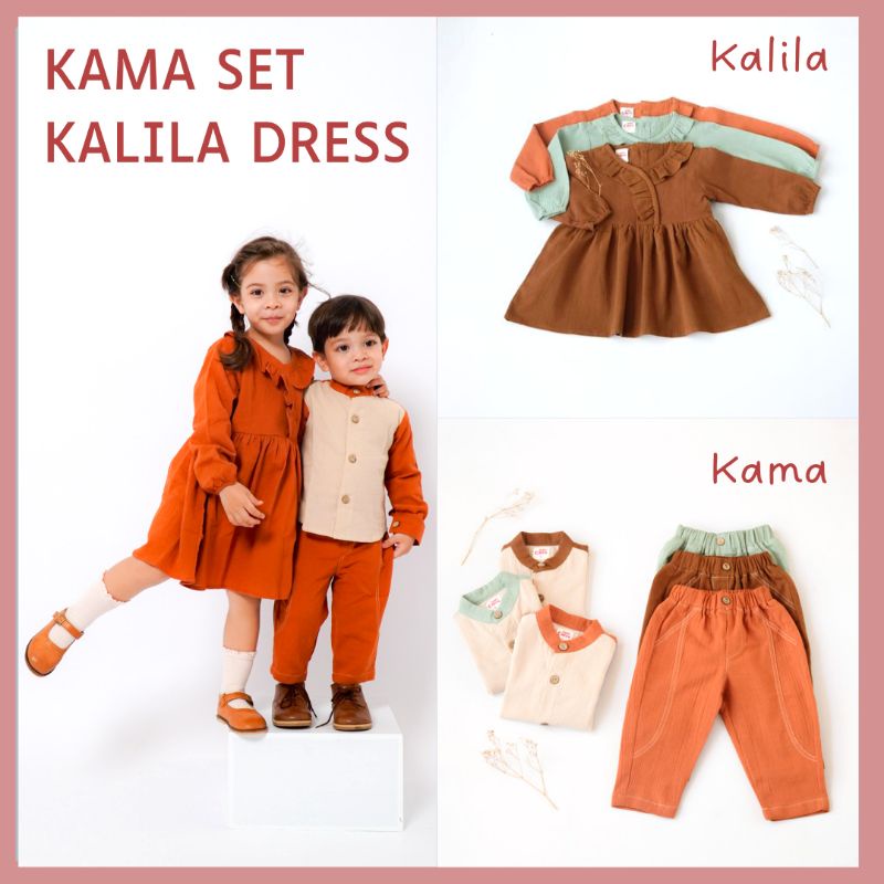 Jual KAMA SET & KALILA DRESS | BAJU DRESS SETELAN ANAK COUPLE SIBLINGS | Shopee Indonesia