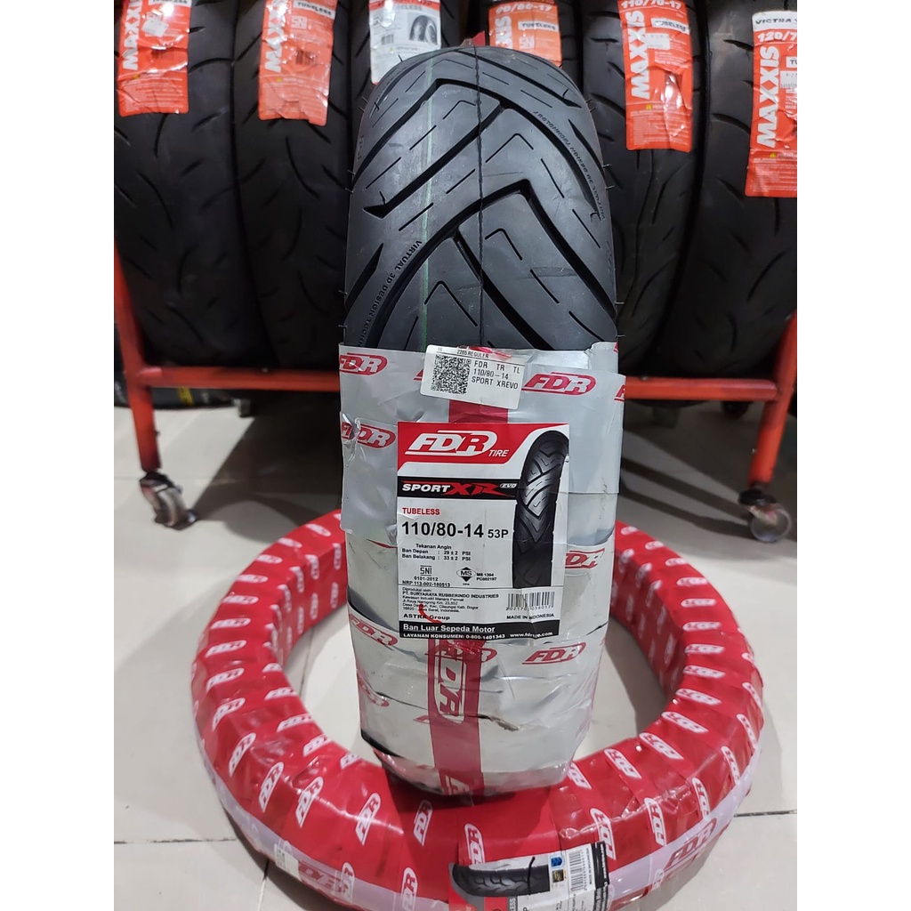 Jual Ban FDR Sport XR 110/80-14 Tubeless gratis pentil | Shopee Indonesia