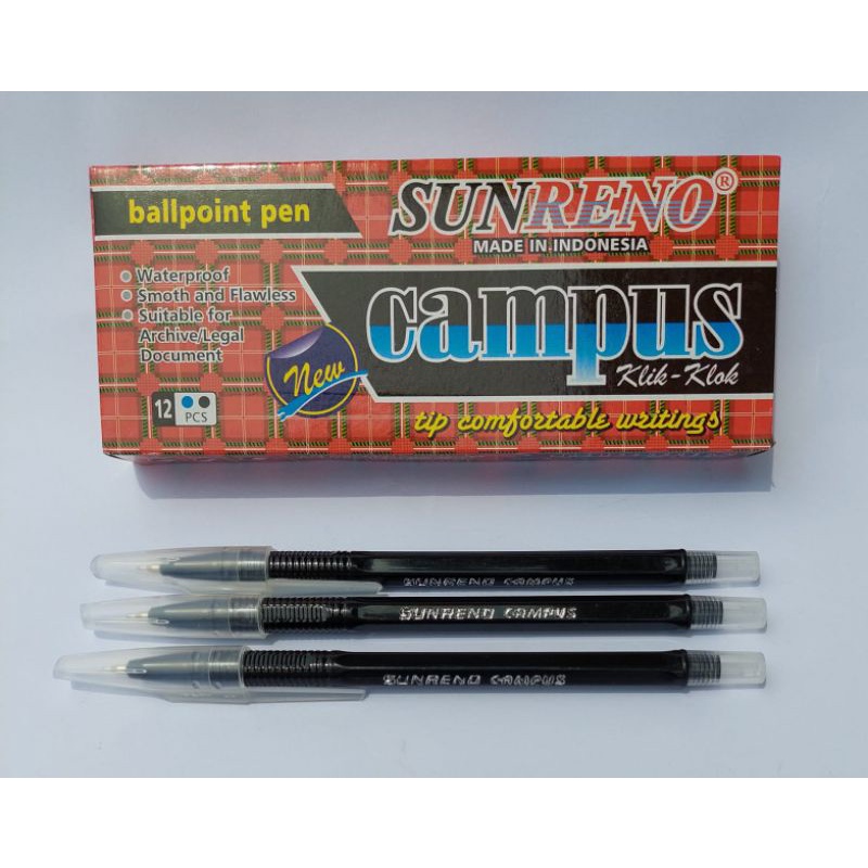 Jual Ballpoint Pen, Pulpen, Bolpen SUNRENO CAMPUS klik-klok, 1 dus ...