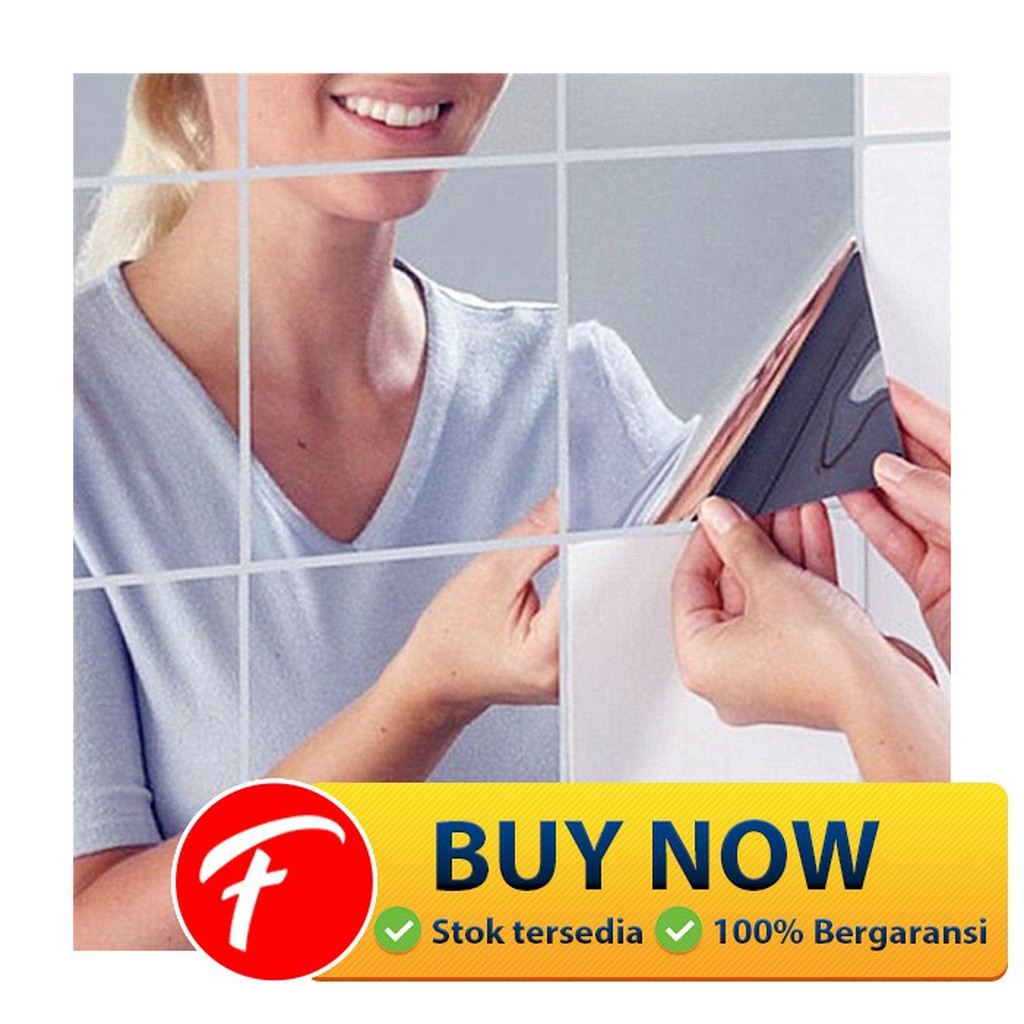 Jual Fender Wall Sticker Dekorasi Dinding 3D Model Square Mirror 9 PCS - Q353 - Silver | Shopee ...