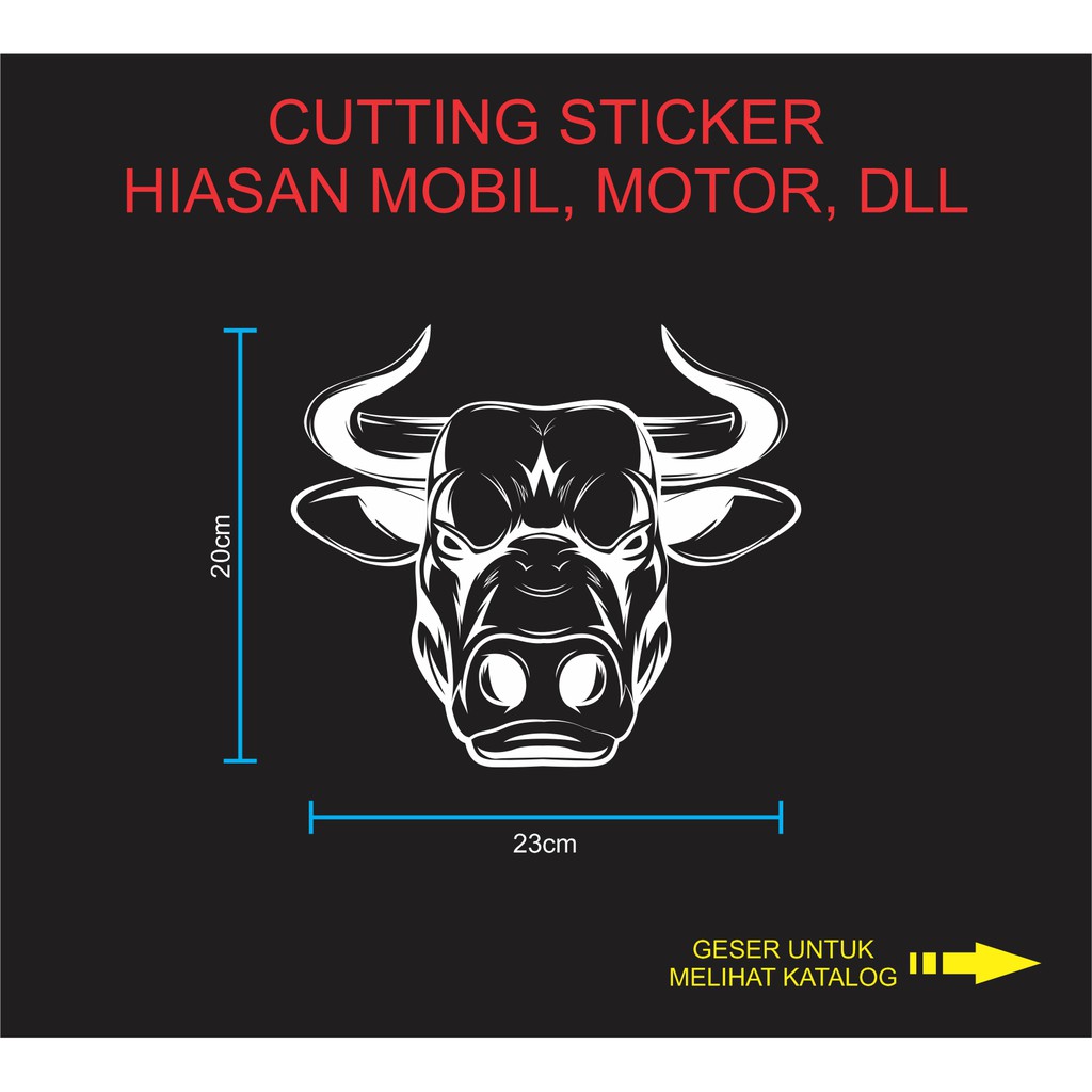 Jual Cutting Sticker Banteng Stiker Buffalo Sticker Hiasan Motor Mobil ...
