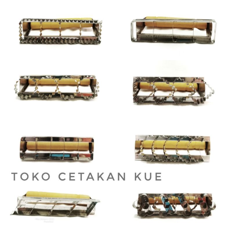 Jual Cetakan Kue Kering Cutter Rangkai Motif Kotak Gerigi Kotak Polos ...