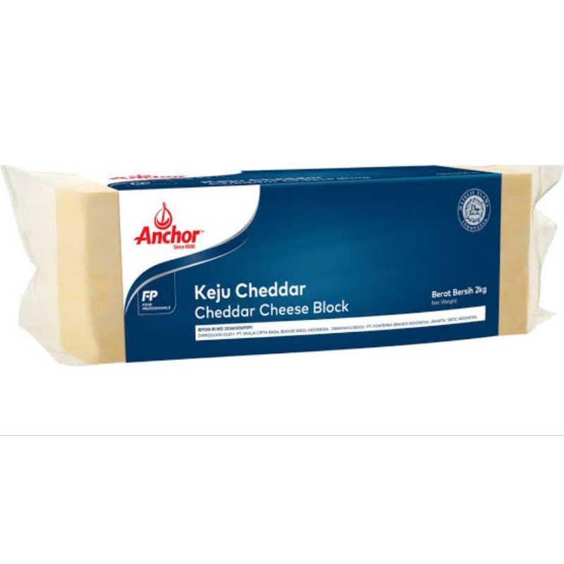 Jual Anchor Cheddar Cheese blok kemasan 500gr. | Shopee Indonesia