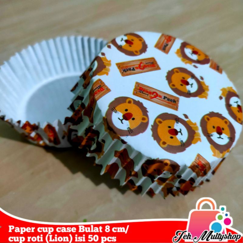 Jual Paper cup case Bulat 8 cm/cup roti (Lion) isi 50 pcs | Shopee ...