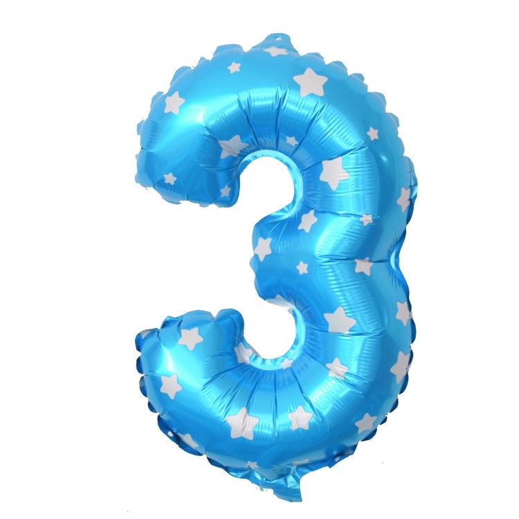 Jual DINOSO Balon Foil Huruf Biru 16 Inch 40cm A-Z Angka Biru 0-9 Biru ...