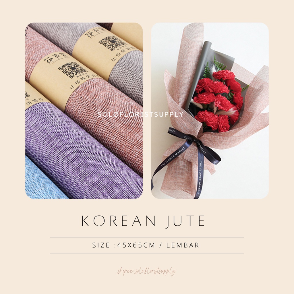 Jual Flower Wrapping Paper Jute Korea / Karung Goni / Mesh Roll ...