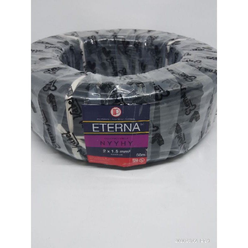 Jual Kabel Eterna NYYHY 2x1,5 @50m 2x1.5 hitam serabut | Shopee Indonesia