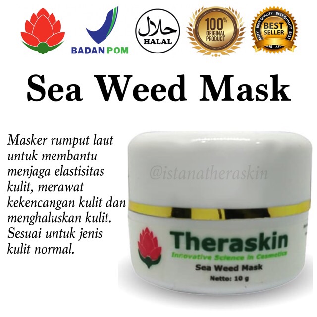 Jual Theraskin Sea Weed Mask (Masker Rumput Laut) Original | Shopee ...