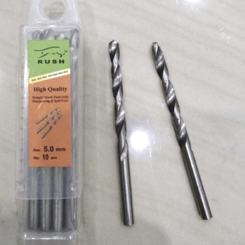 Jual Mata bor besi rush 5mm Mata bor besi hss putih 5 mm nikel Mata bor ...