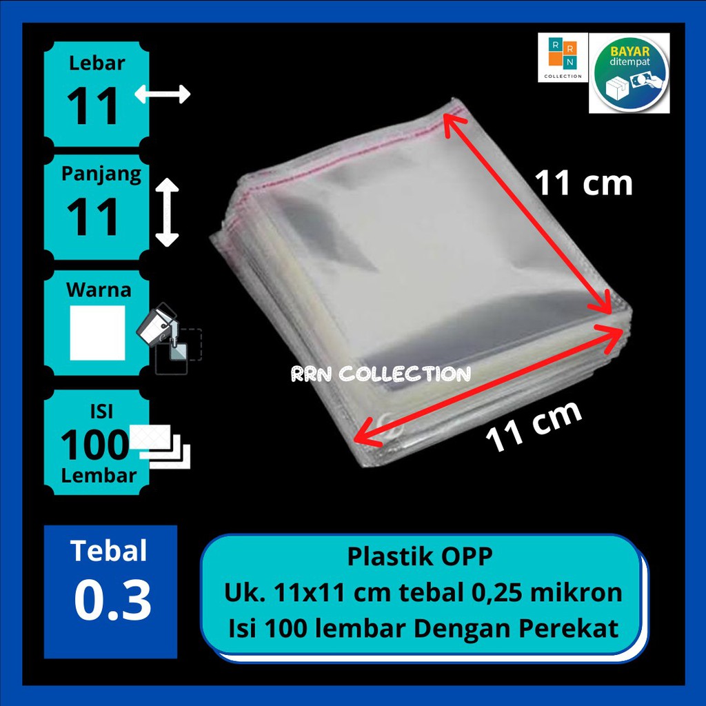 Jual Plastik opp lem 11x11cm/plastik opp bening/plastik opp lem ...