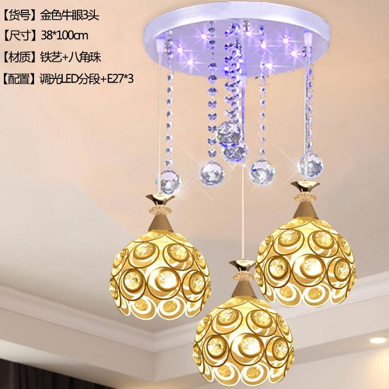 Jual Minimalis Modern Kamar Lampu Gantung Tiga Kepala Kristal Ruang ...